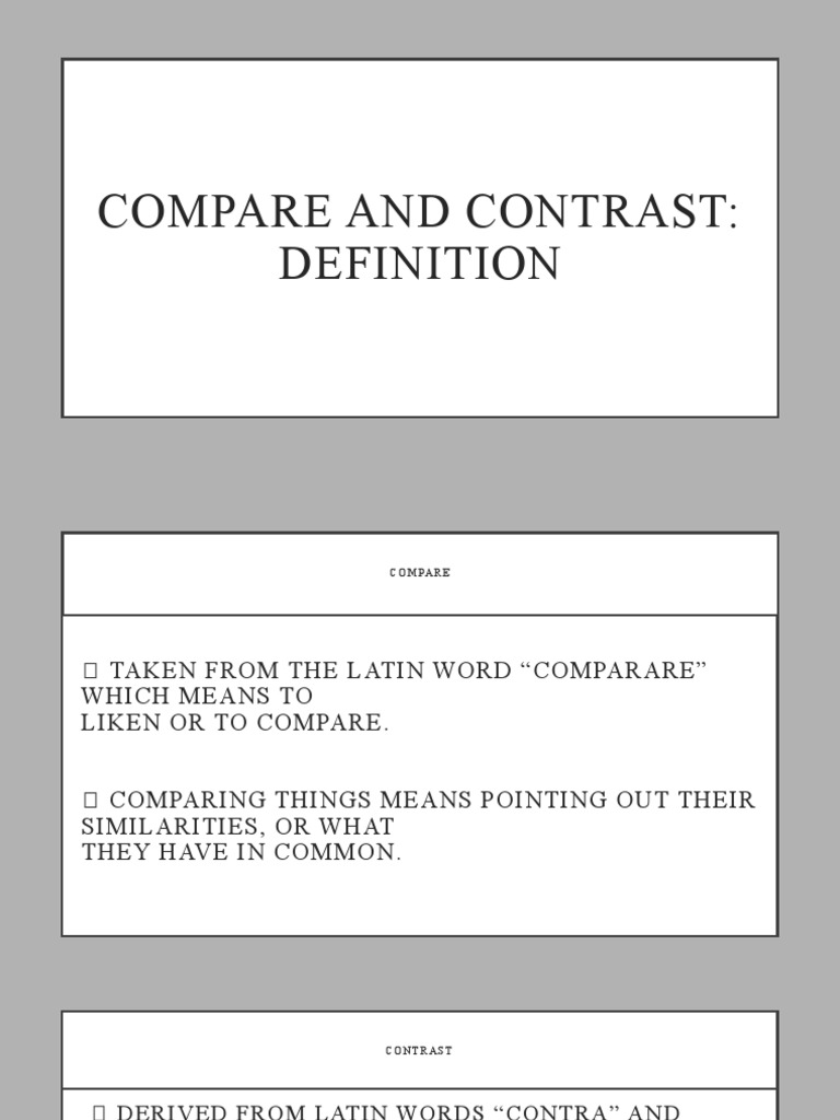 Compare and Contrast | PDF