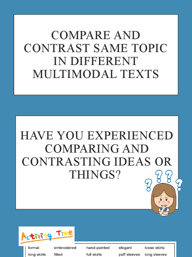 Comparing Multimodal Texts | PDF | Language Arts & Discipline | Foreign ...