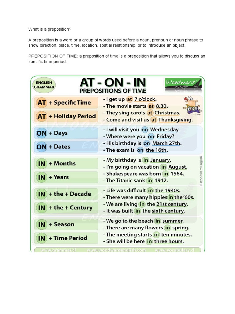 What Is A Preposition | PDF | Preposition And Postposition | Workweek ...