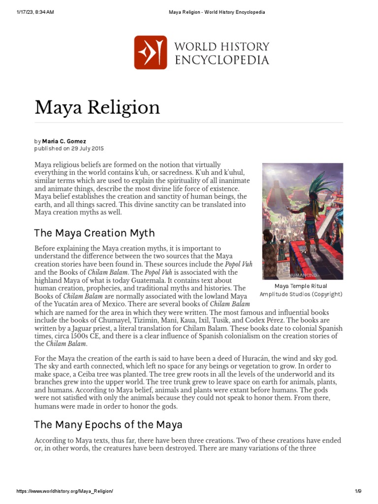 Maya Religion - World History Encyclopedia | PDF | Maya Civilization ...