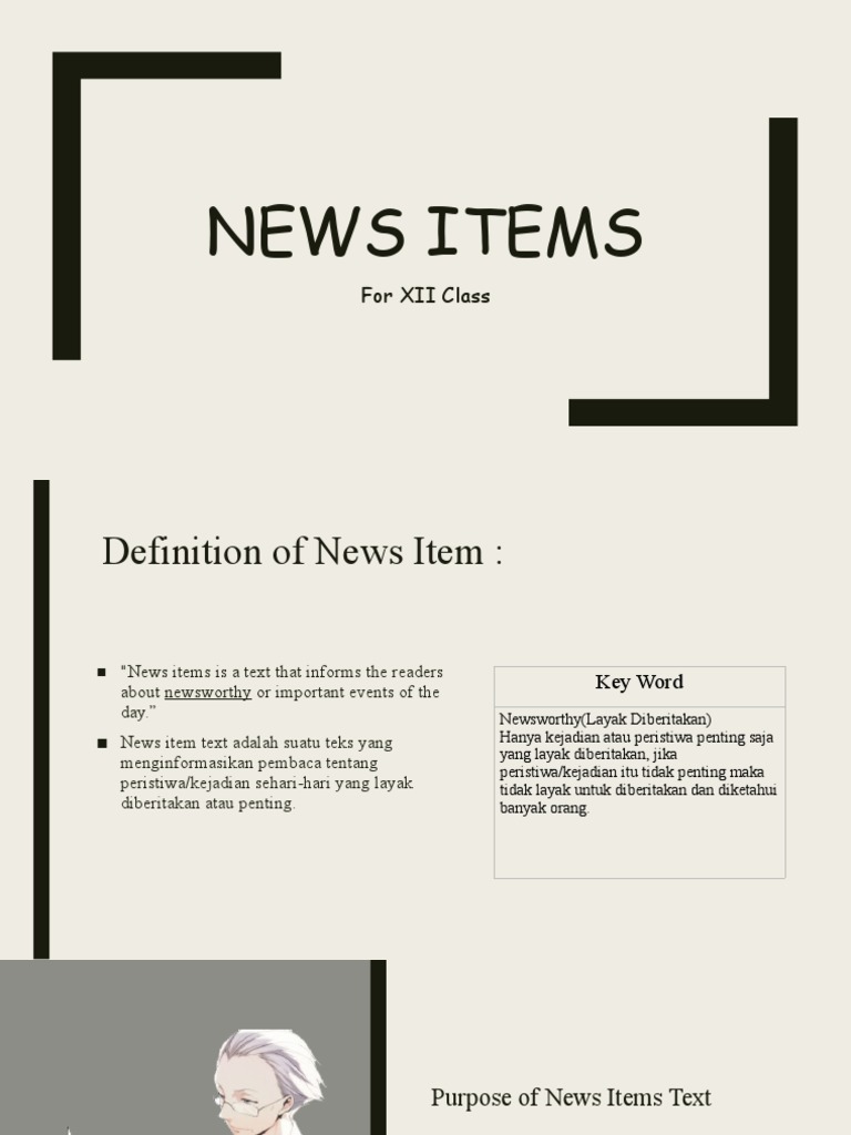 News Items Guide for Class XII | PDF