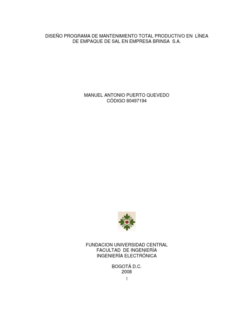 Mantenimiento Total Productivo en Brinsa S.A. | PDF | Informática ...