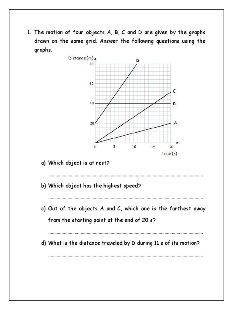 Motion Graph Analysis: Identifying Speed, Distance & Time for Various ...