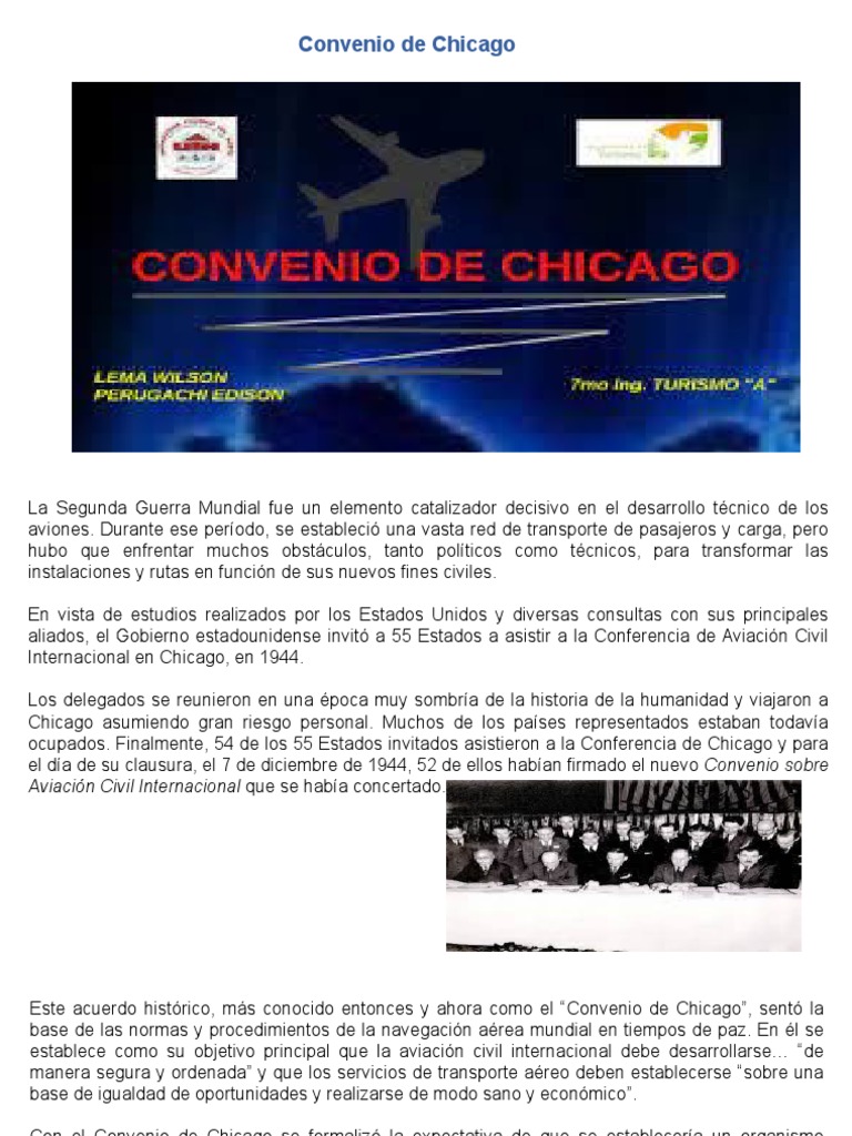 Análisis del Convenio de Chicago 1944 | PDF | Aviación | Ataques del 11 ...