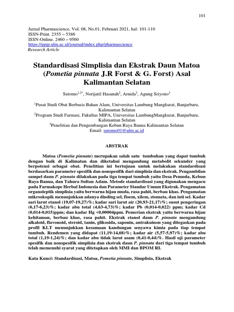 Standardisasi Simplisia Dan Ekstrak Daun | PDF