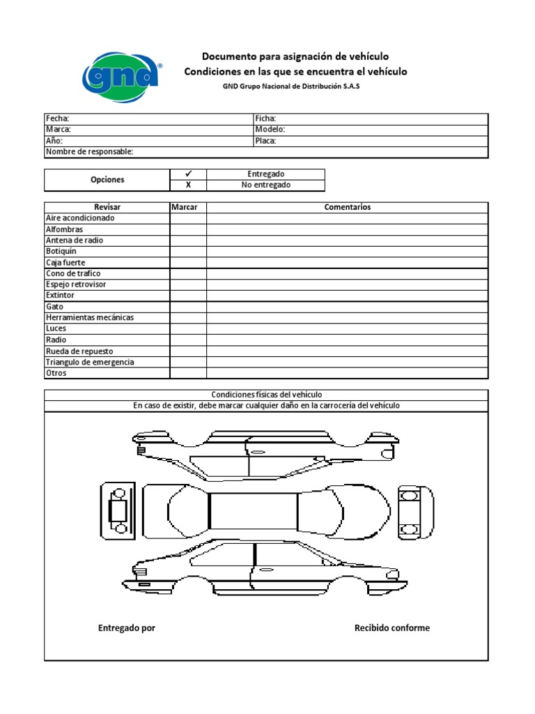 Documento de Asignacion de Vehiculo | PDF