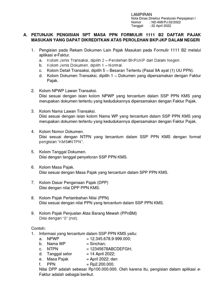 Panduan Pengisian SPT Masa PPN | PDF