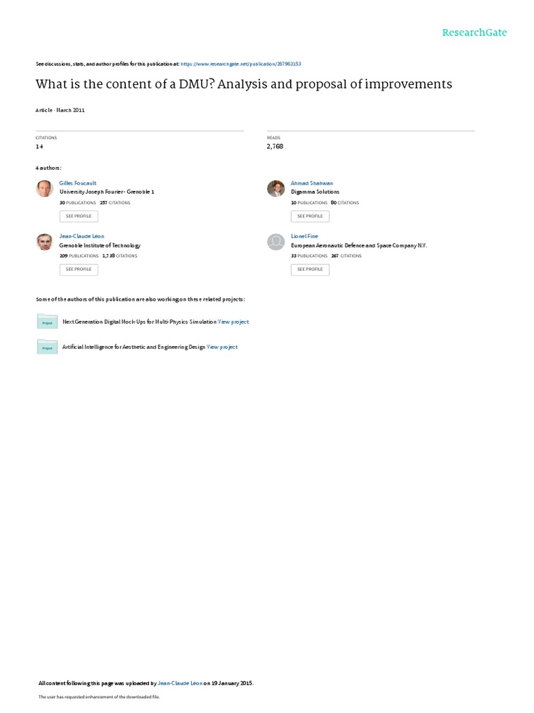 What Is The Content of A DMU Analysis and Proposal | PDF | Screw ...