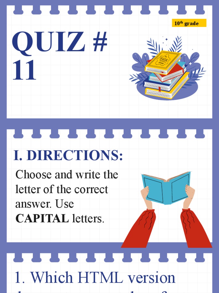 Quiz 1 HTML | PDF | Career & Growth | Art