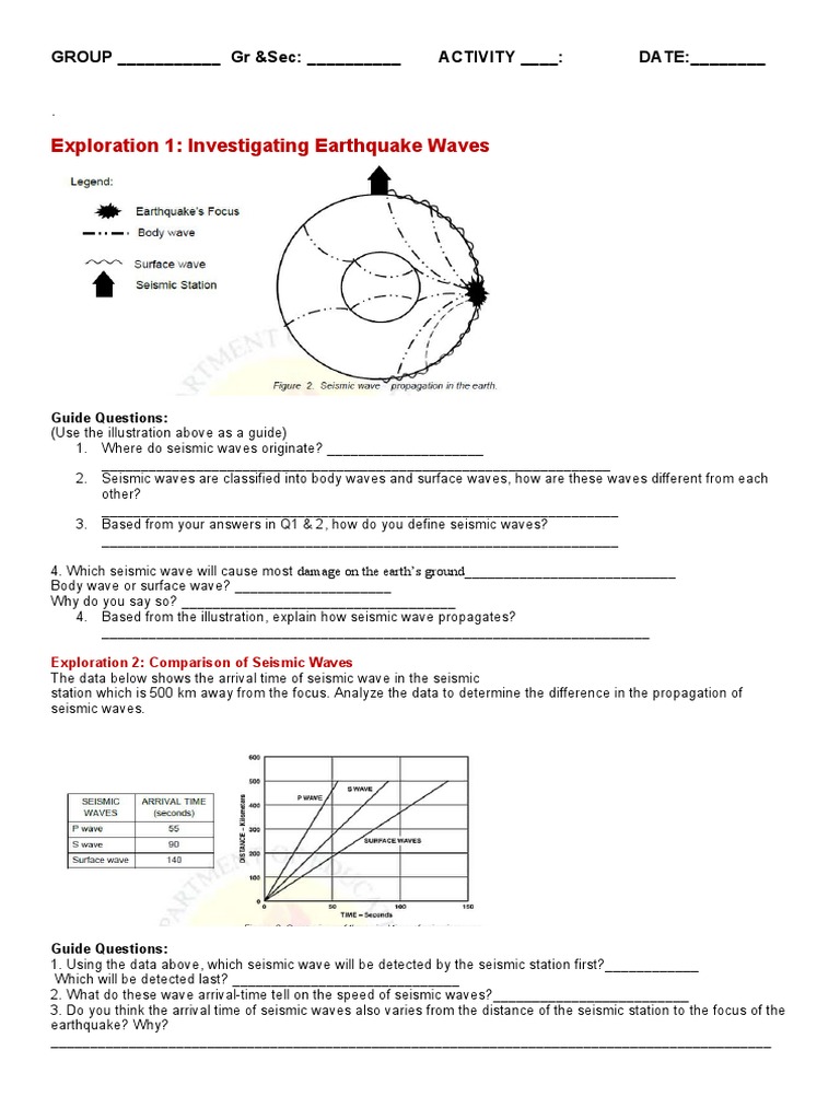 Activity Seismic Energy | PDF | Earthquakes | Waves