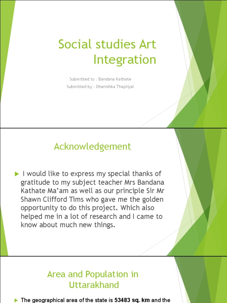 Social Studies Art Integration: Submitted To: Bandana Kathate Submitted ...