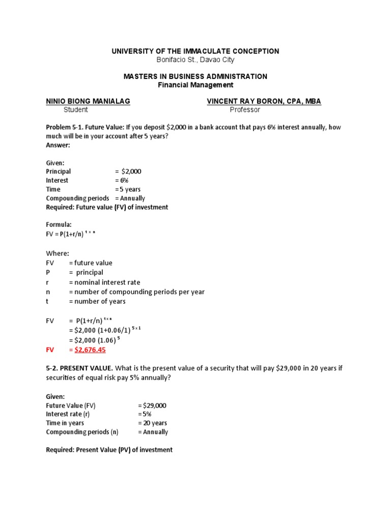 Problem 5-1, 5-2, 5-6, 5-7 Answer | PDF | Present Value | Financial Services