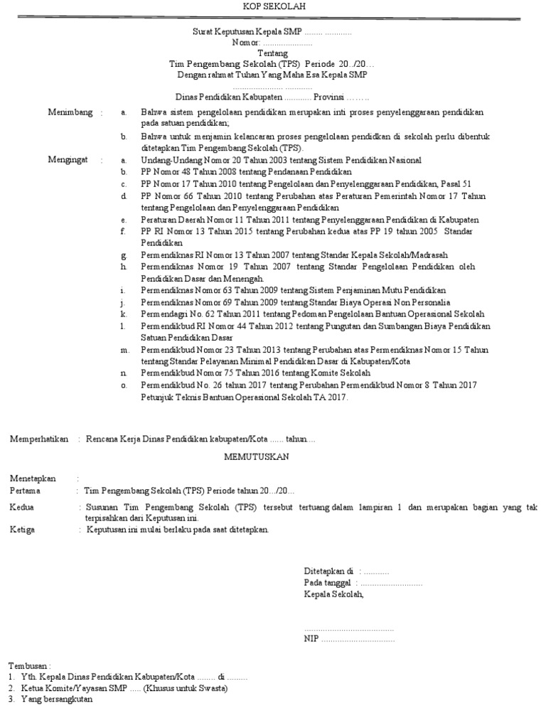 SK Tim Pengembang Sekolah SMP | PDF | Karier & Perkembangan