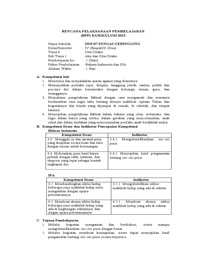 Sub Tema 1 PB 1 | PDF | Karier & Perkembangan