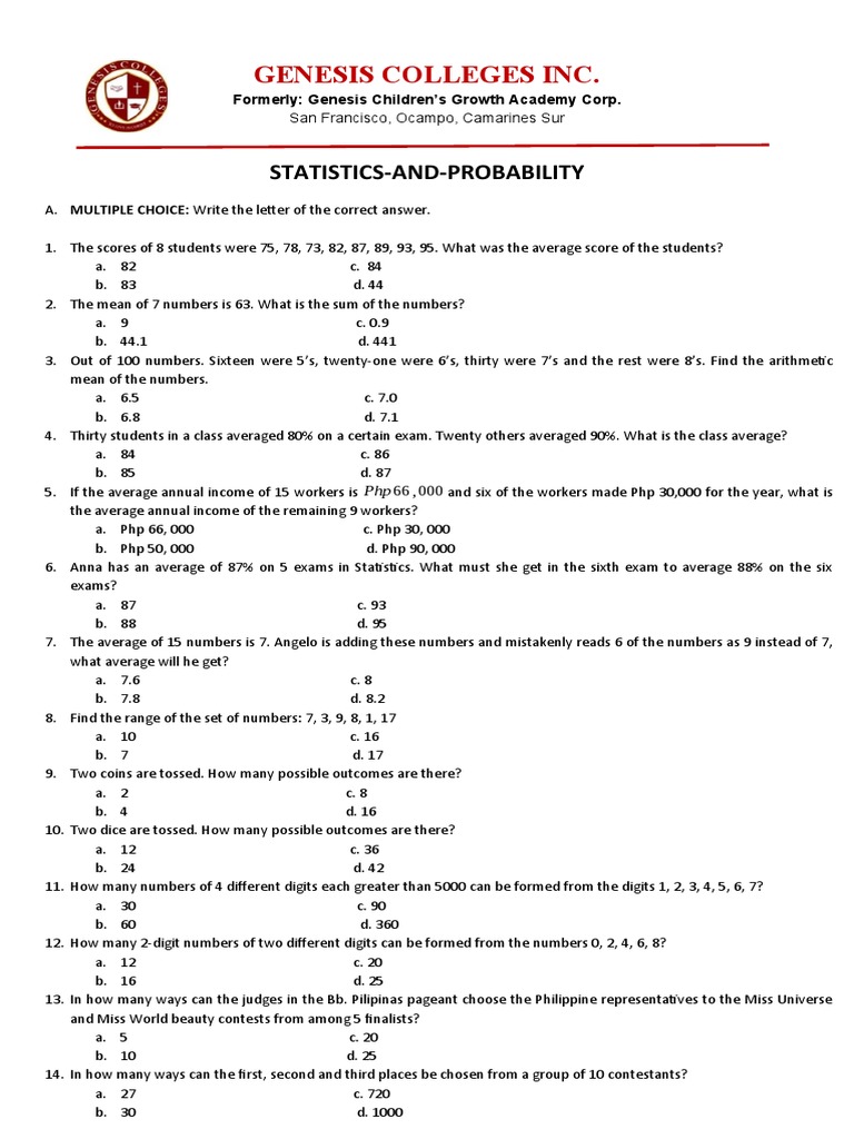 Brain Quest Statistics and Probability | PDF