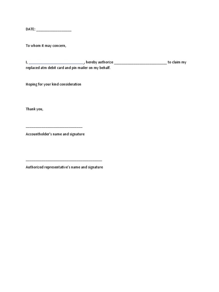 Authorization Atm or Pin | PDF | Finance & Money Management | Law