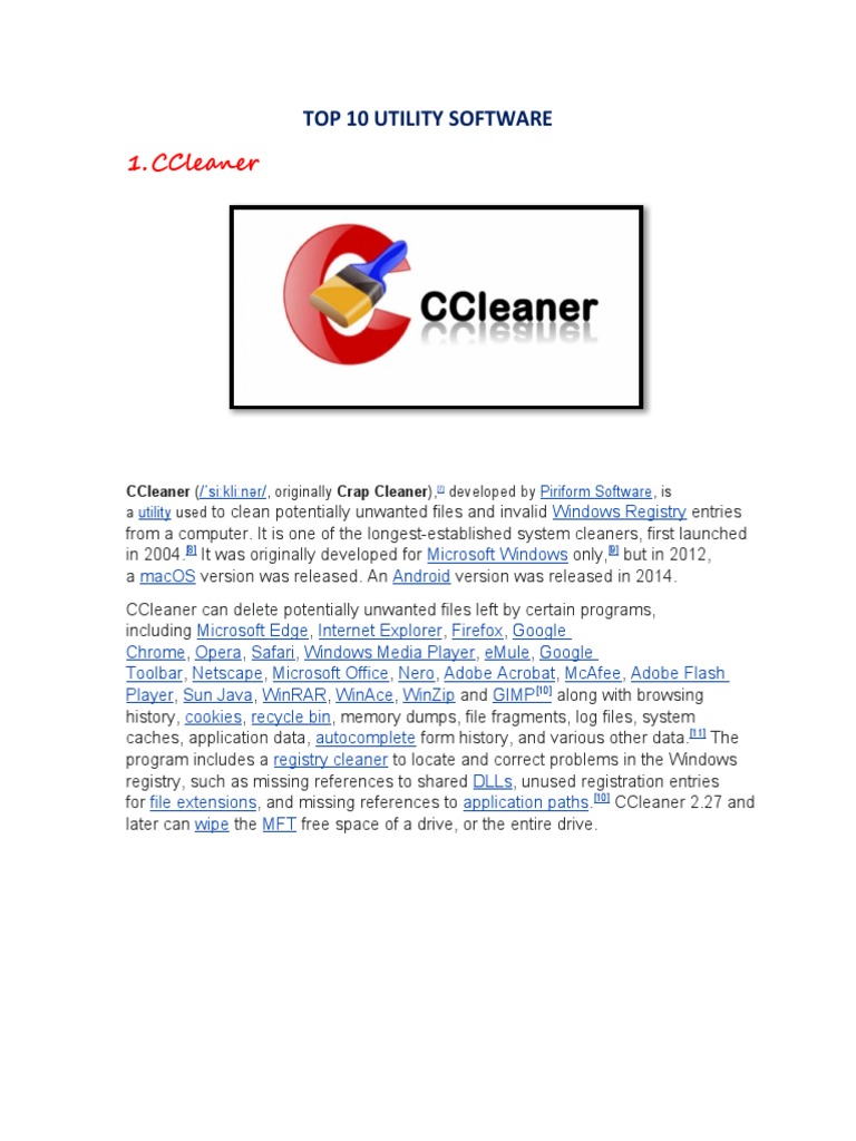 Essential Utility Software Guide | PDF