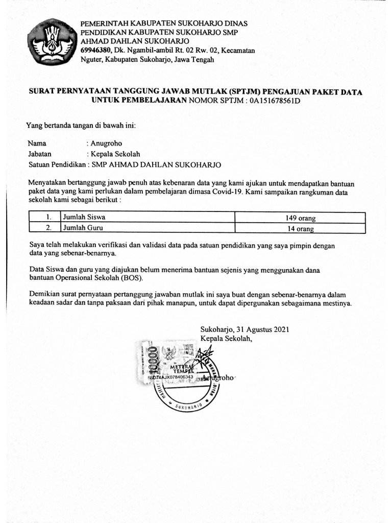 SPTJM Dan Lampiran | PDF