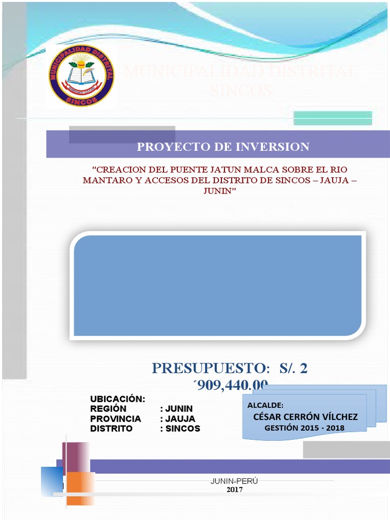 Proyecto Puente MD Sicos | PDF | Puente | Hormigón
