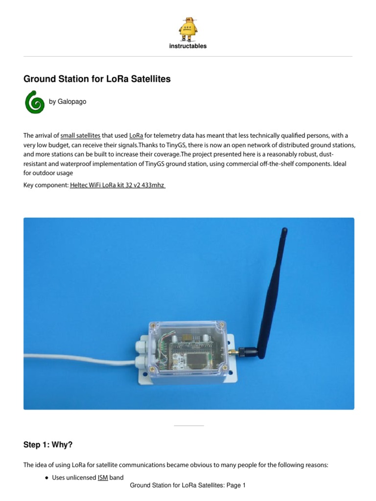 Ground Station For LoRa Satellites | PDF