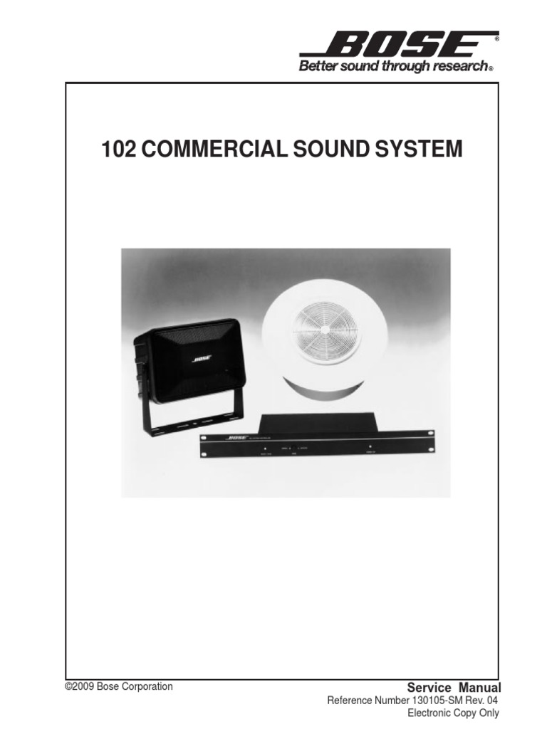 Bose+102+Commercial+Sound+System+Manual Rev4 | Download Free PDF | Electrostatic Discharge ...