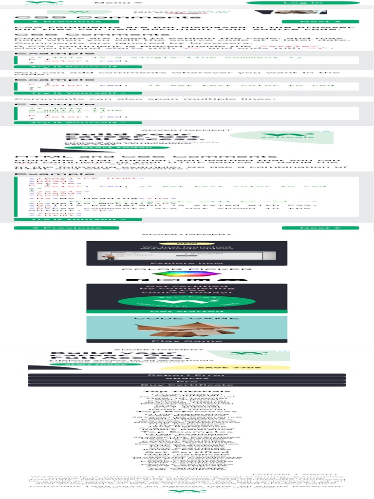 CSS Comments | PDF | Html | Java Script CSS Comments | PDF | Html | Java Script