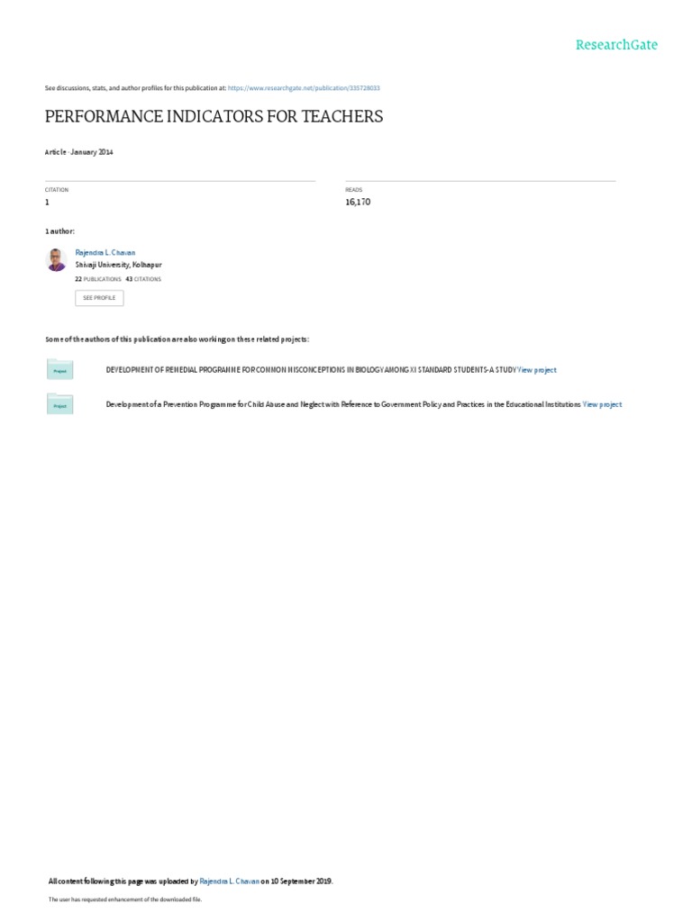 Performance Indicators For Teachers | Download Free PDF | Curriculum ...