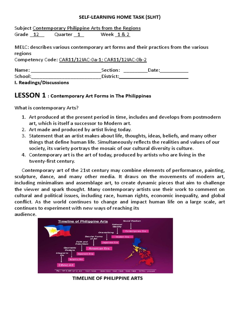 Contemporary Arts Q1M1M2 | PDF | Cebu | The Arts