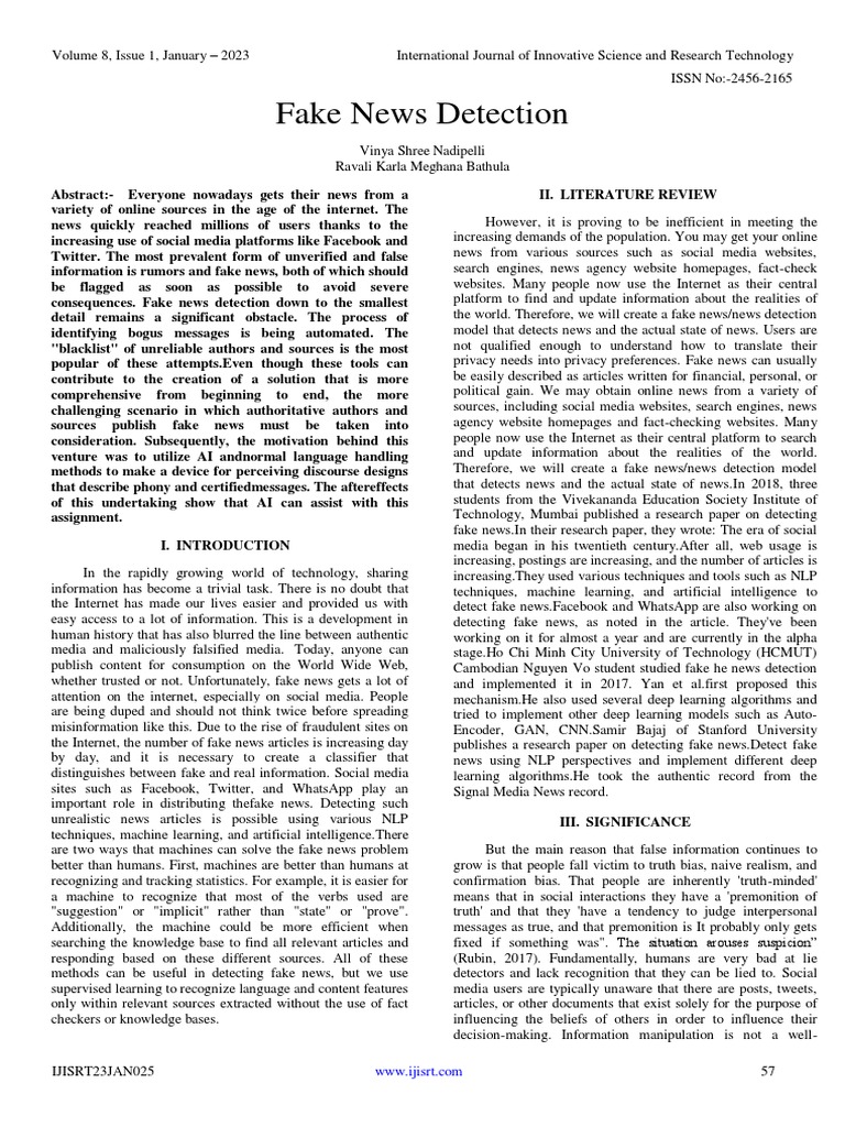 Fake News Detection | PDF | Social Media | Popular Culture & Media Studies