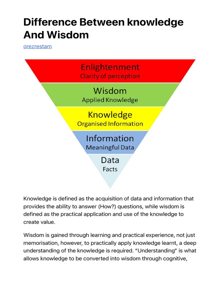 Knowledge vs. Wisdom: A Deep Dive | PDF | Career & Growth | Science & Mathematics
