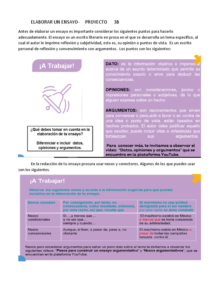 ELABORAR UN ENSAYO Tercero | PDF | Ensayos