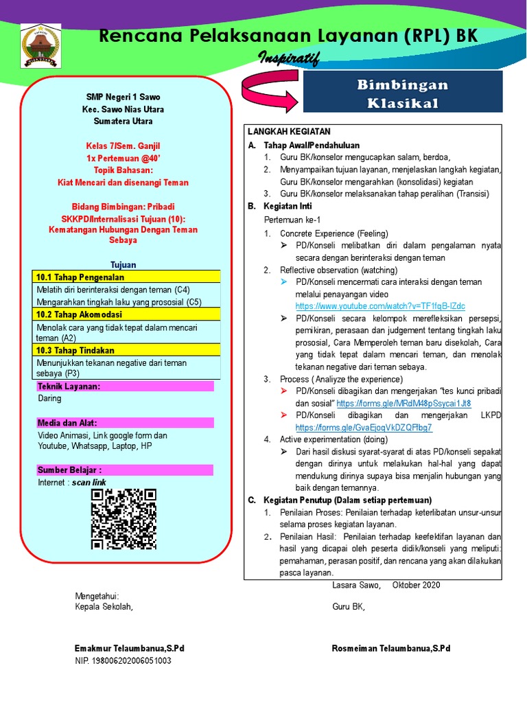 Contoh RPL Inspiratif | PDF | Karier & Perkembangan