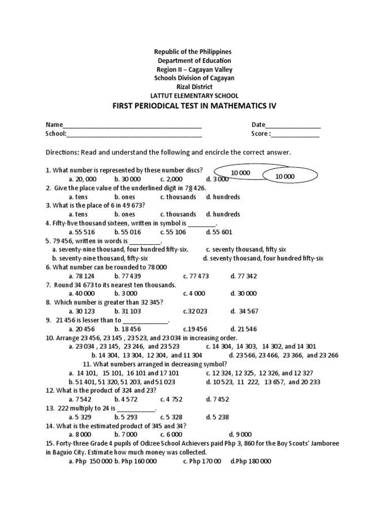 PT - Math 4 - Q1 | PDF