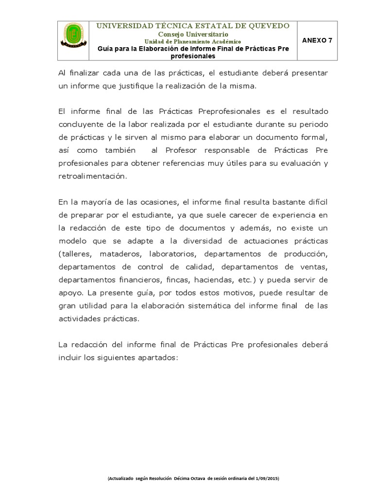 Formato Anexo 7 - Informe Final | PDF | Planificación