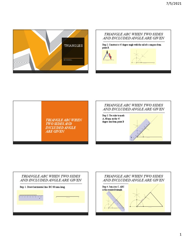 Constructing Triangles: Step-by-Step Guide | PDF | Triangle ...