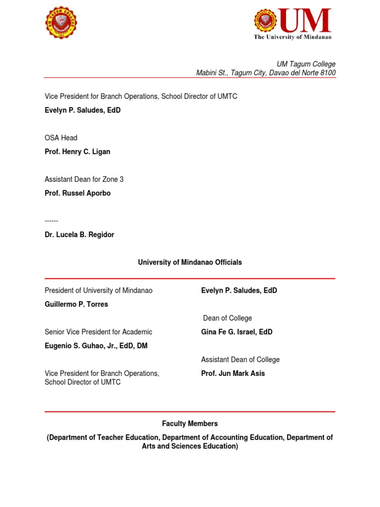 UM and UMTC Officials | PDF | Wellness