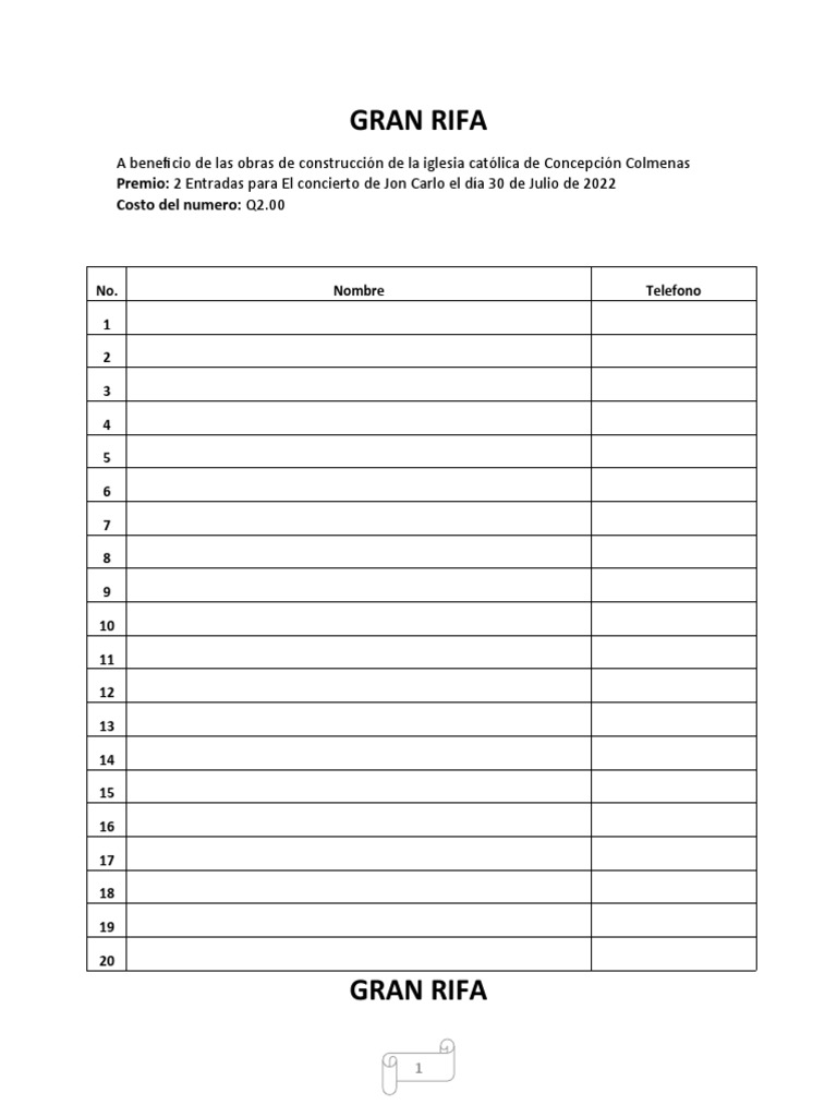 Gran Rifa | PDF | Iglesia Católica