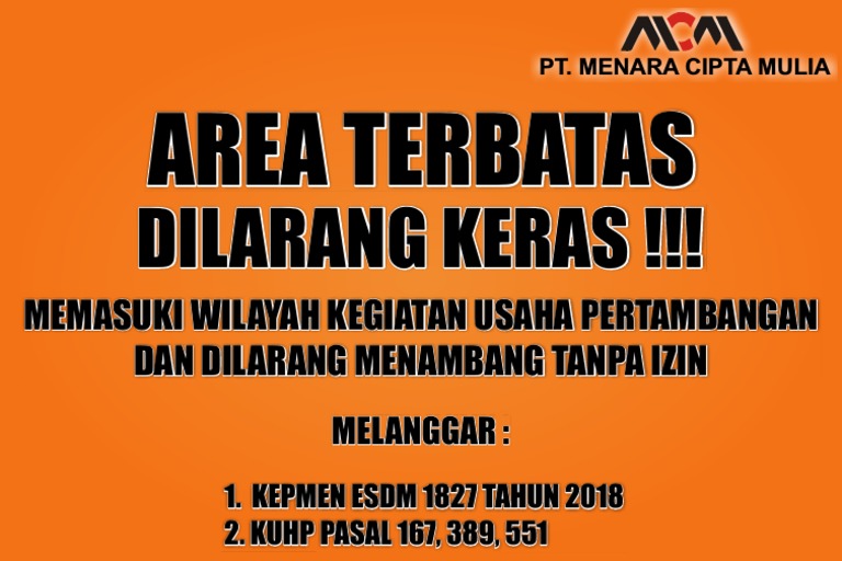 Dilarang Memasuki Area Tambang | PDF