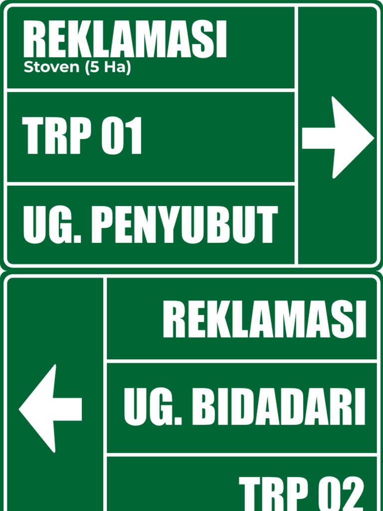Plang Penunjuk Arah Jalan (Tambang) | PDF