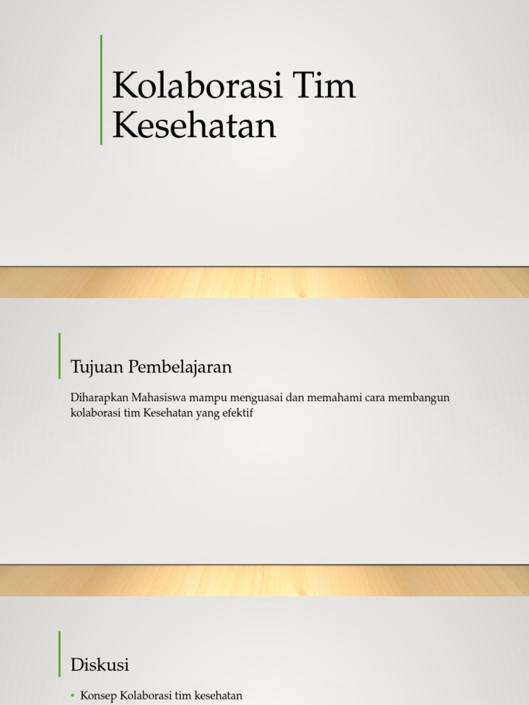 Cara Membangun Dan Komponen Dalam Kolaborasi Tim Kesehatan Keperawatan | PDF