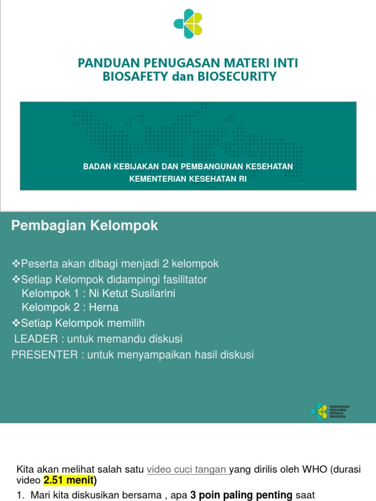 2022 - Panduan Penugasan - Biosafety Dan Biosecurity | PDF