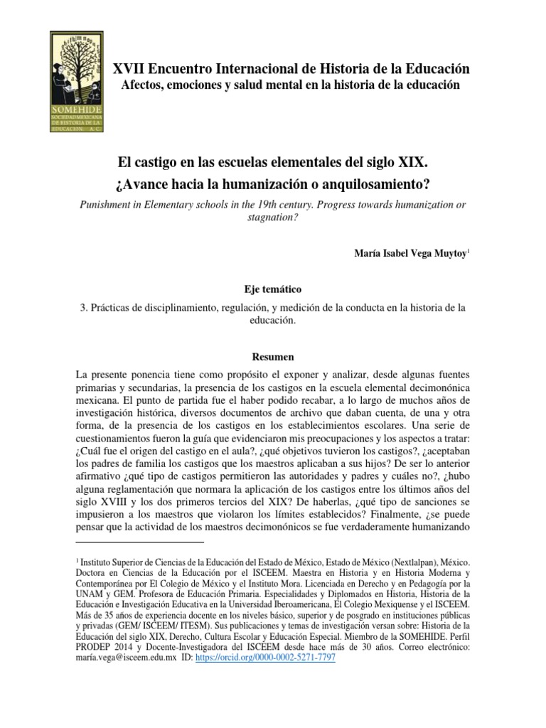 Castigo Escolar en el Siglo XIX: ¿Humanización o Estancamiento? | PDF ...