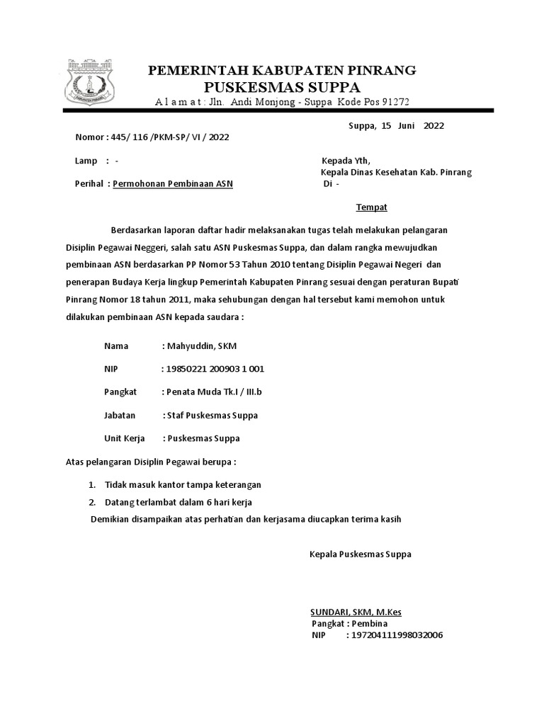 Surat Teguran Asn | PDF