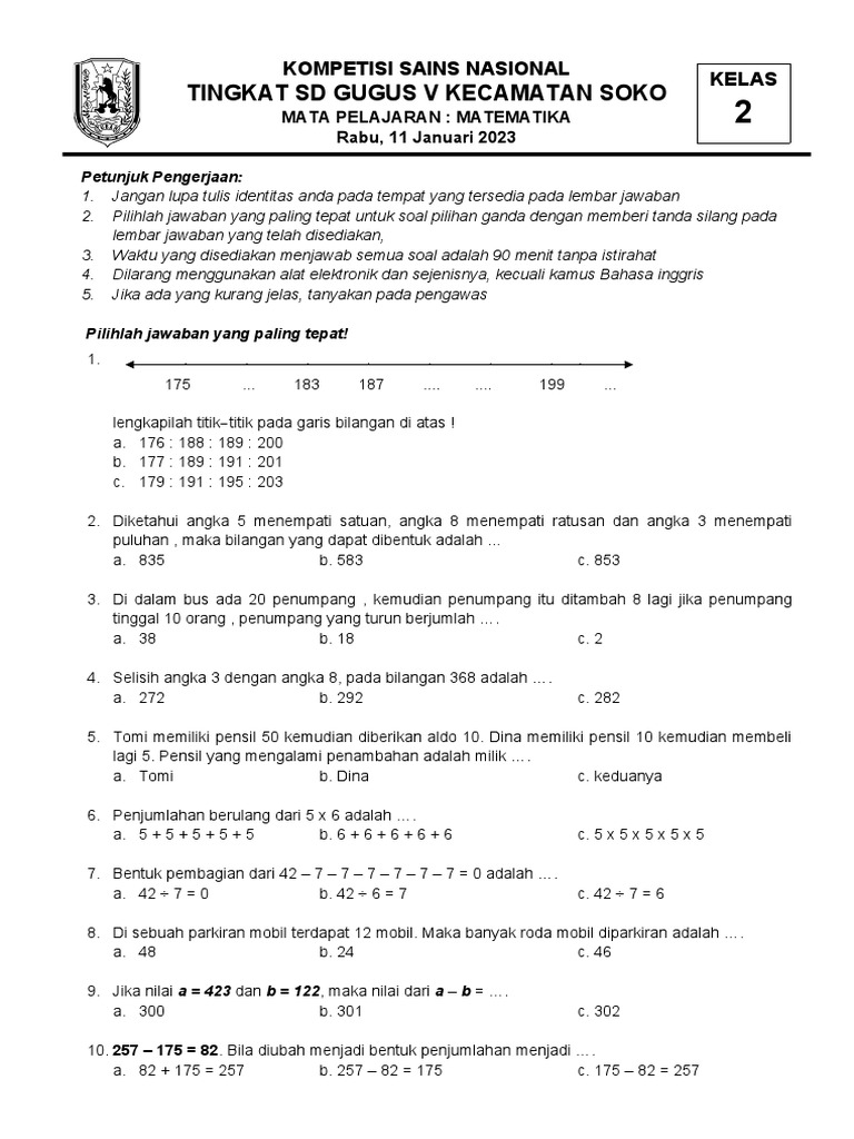 Soal Matematika 2 KSN 2023 | PDF