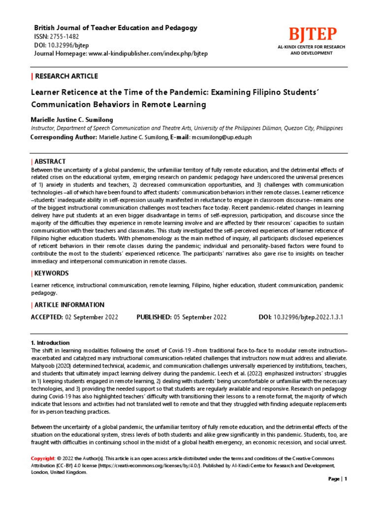 Paper+1+ (2022 1 3) +Learner+Reticence+at+the+Time+of+the+Pandemic ...