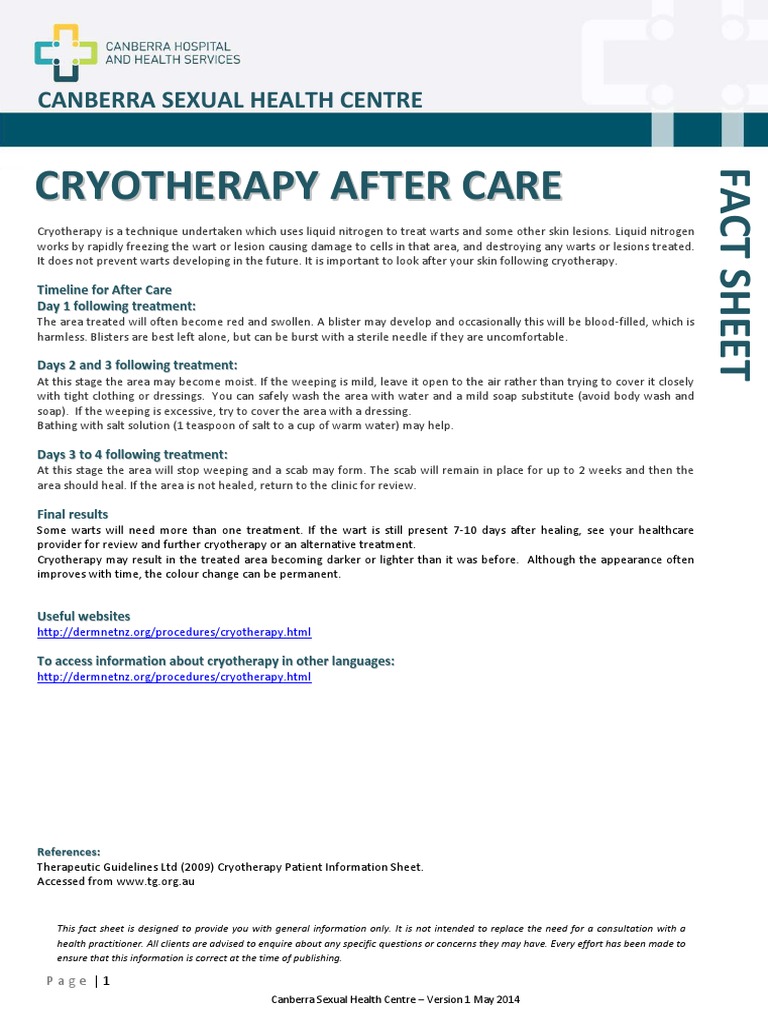Cryotherapy Aftercare | PDF | Health Care | Medical Specialties