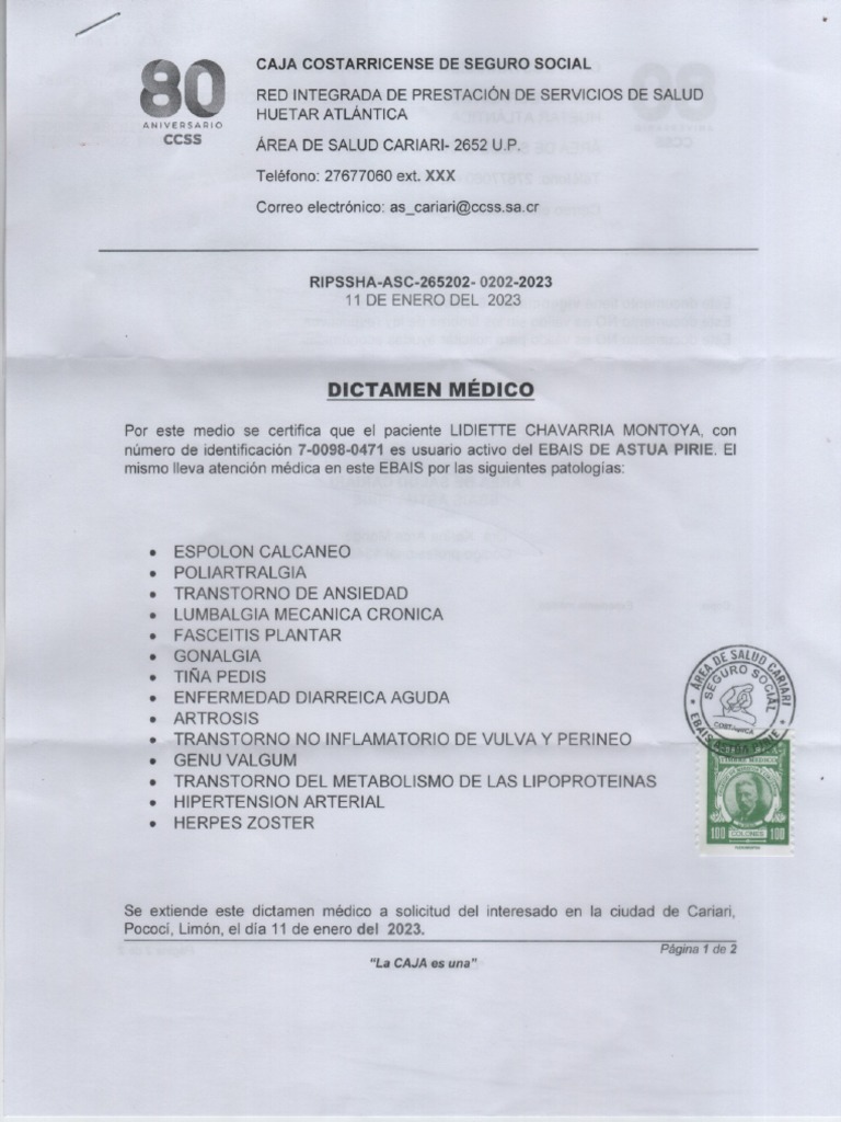 Dictamen Médico | PDF