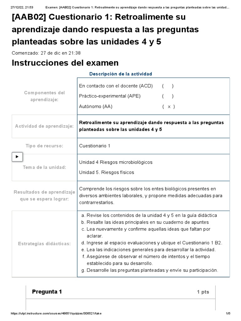 Examen - (AAB02) Cuestionario 1 - Retroalimente Su Aprendizaje Dando Respuesta A Las Preguntas ...