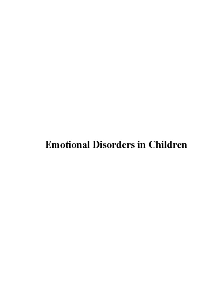 9.emotional Disorders in Children | PDF | Psychological Trauma ...