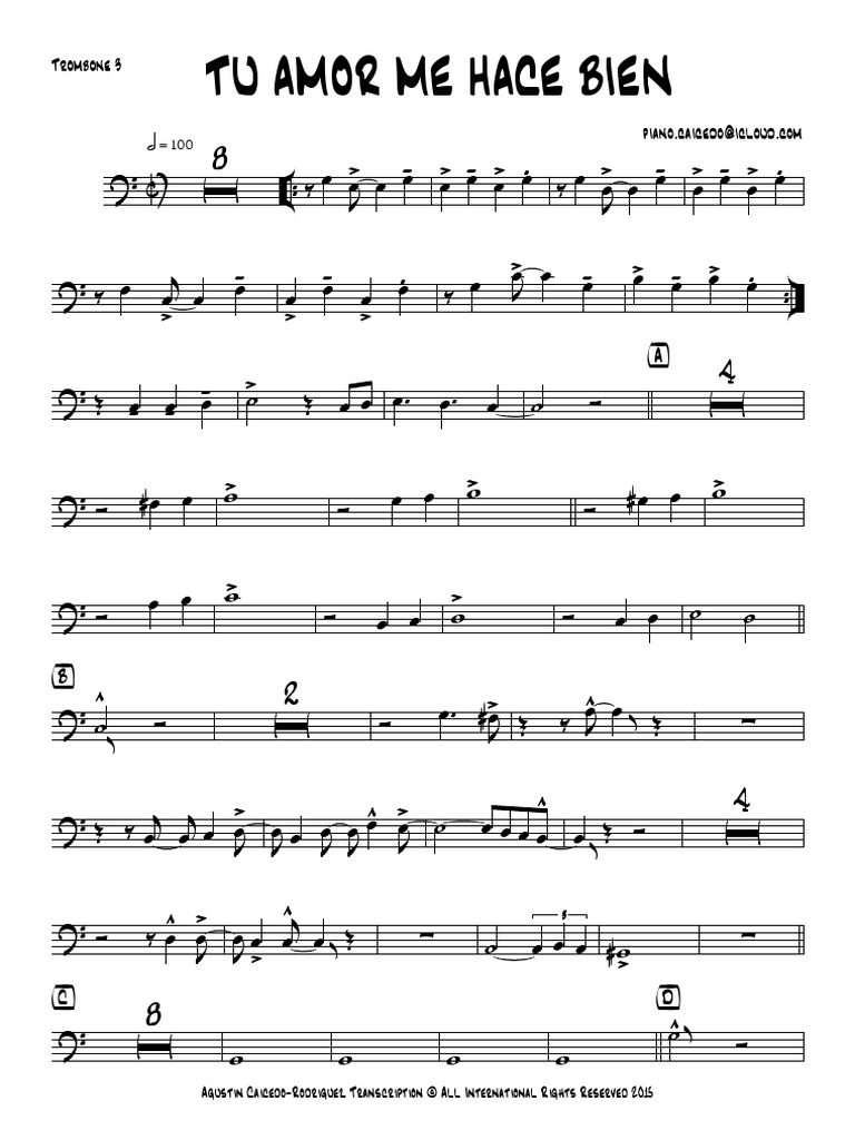 Trombon 3-Tu Amor Me Hace Bien - Marc Anthony | PDF